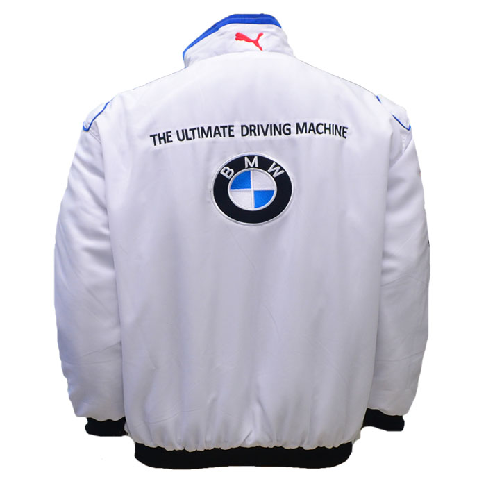 Race Car Jackets. BMW Racing Jacket White, Blue