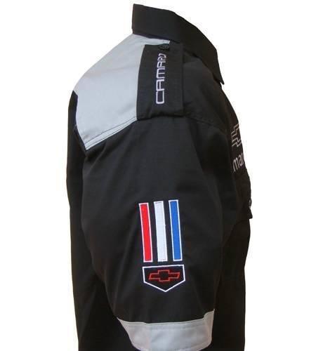 Race Car Jackets. Chevrolet Chevy Camaro 350 Black and Gray Shirt