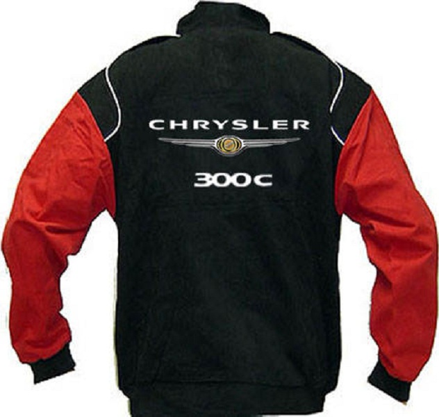 Race Car Jackets. Chrysler 300C Racing Jacket Black and Red