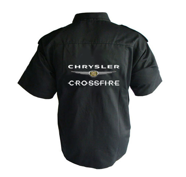 Race Car Jackets. Chrysler Crossfire Crew Shirt Black