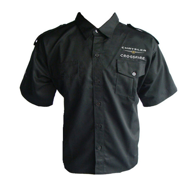 Race Car Jackets. Chrysler Crossfire Crew Shirt Black