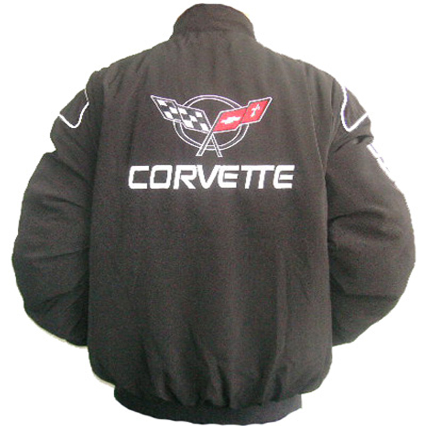 Race Car Jackets. Corvette C5 Racing Jacket Black with Red