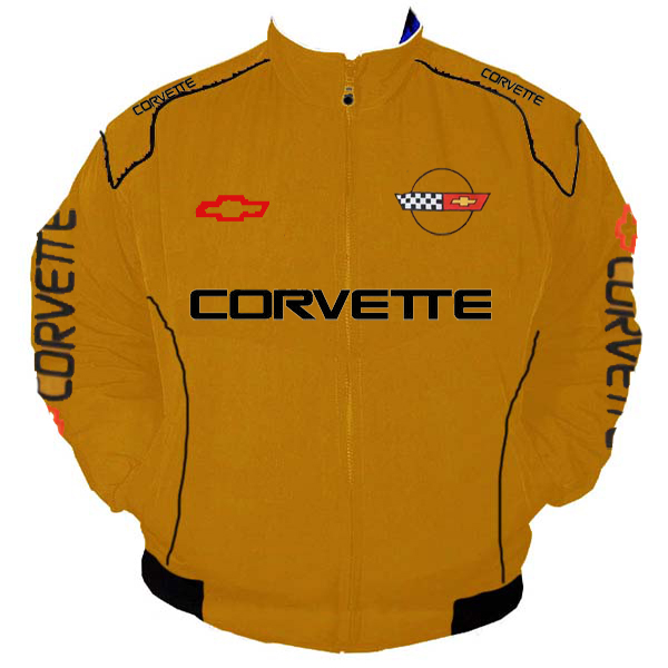 Race Car Jackets. Corvette Racing Jacket Gold