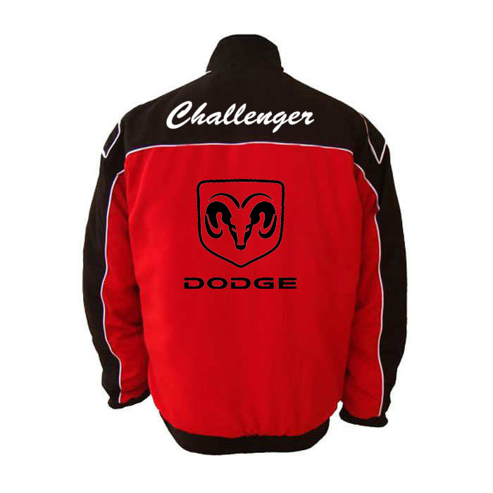 Race Car Jackets. Dodge Challenger SRT Racing Jacket Black and Red with ...