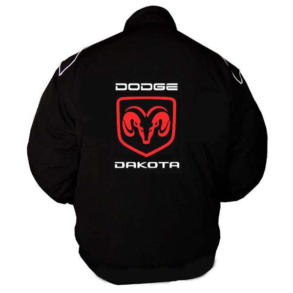 Race Car Jackets. Dodge Dakota Racing Jacket Black with White piping