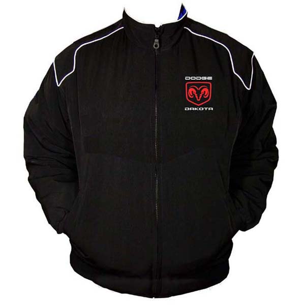 Race Car Jackets. Dodge Dakota Racing Jacket Black with White piping