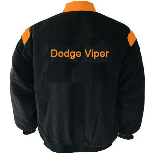 Race Car Jackets. Dodge Viper Racing Jacket Black and Orange