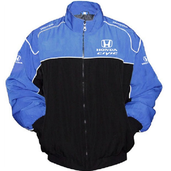 Race Car Jackets. Honda Civic Racing Jacket Blue and Black