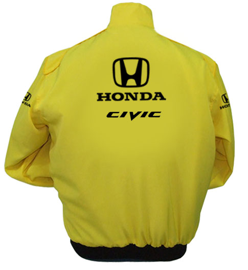 Race Car Jackets. Honda Civic Racing Jacket Yellow