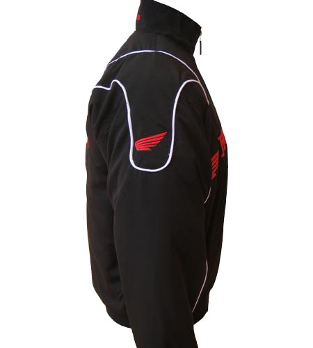 Race Car Jackets. Honda Racing Jacket Black with Red
