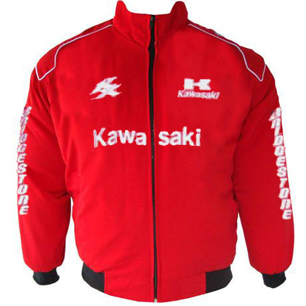 Race Car Jackets. Kawasaki KX Motorcycle Jacket Red