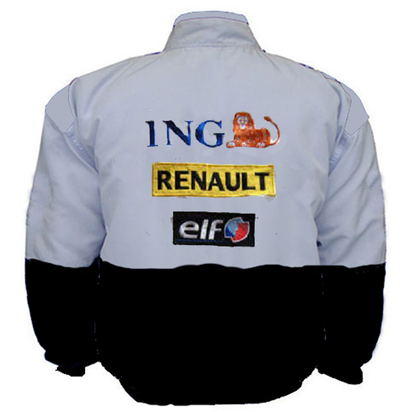 Race Car Jackets. Renault ING F1 Racing Jacket Black and White