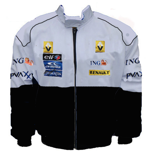 Race Car Jackets. Renault ING F1 Racing Jacket Black and White