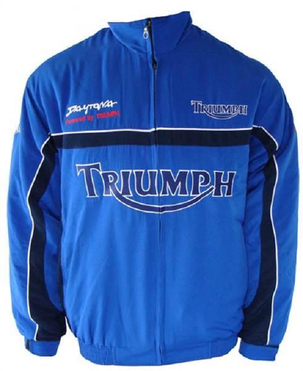 Race Car Jackets. Triumph Daytona Motorcycle Jacket Blue