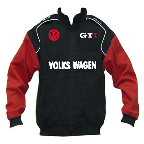 Race Car Jackets. VW Volkswagen GTI Racing Jacket Black and Red