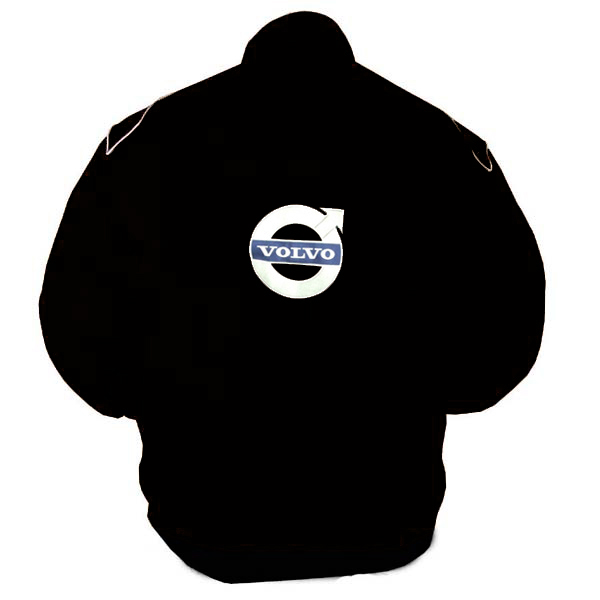 Race Car Jackets. Volvo Racing Jacket Black with Blue Embroidery
