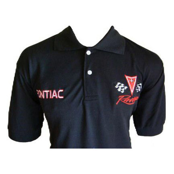 Race Car Jackets. Pontiac Polo Shirt Black